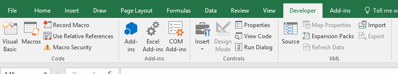 Having A Form Control Such As A Group Box Is Done Using The Developer Tab